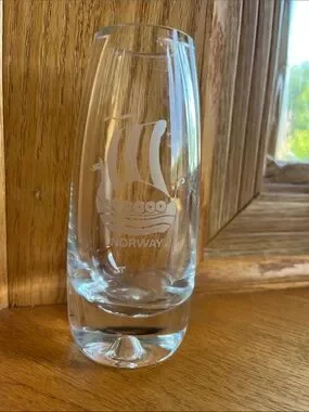 Magnor | Dining | Lead Crystal Bud Vase With Viking Ship Handmade For ...